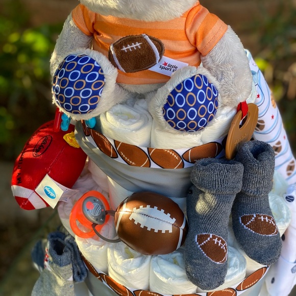 Handmade | Accessories | Sport Diaper Cake Football Diaper Cake | Poshmark